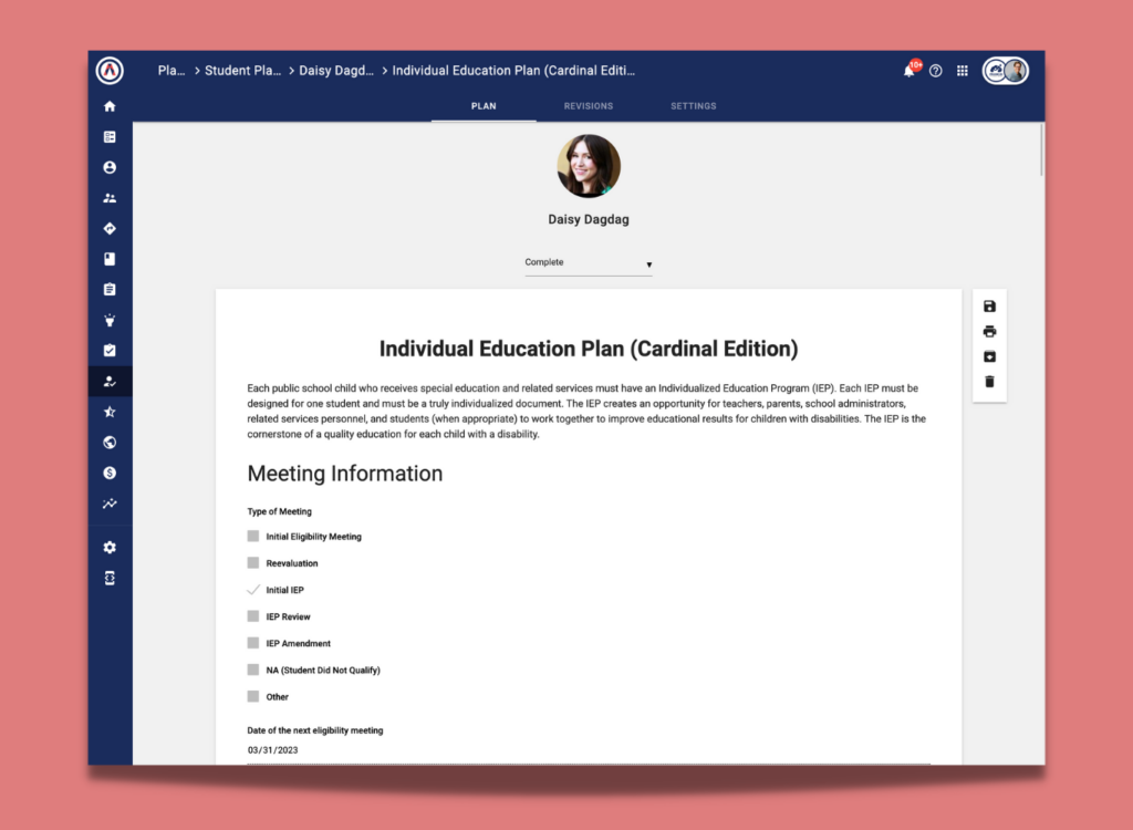 Individual Education Plan - Cardinal Edition - Abre Marketplace